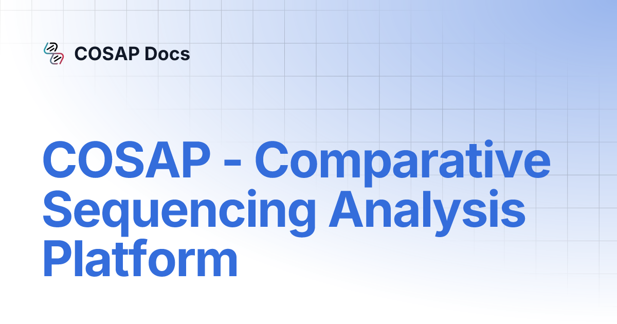 COSAP - Comparative Sequencing Analysis Platform | COSAP Docs